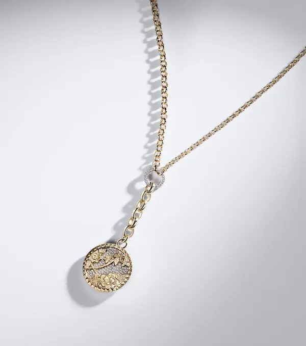 FOUNDRAE Resilience Floral Screen 18kt Necklace With Diamonds