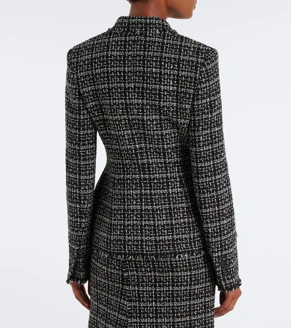 Erdem Checked Cotton-blend Tweed Blazer