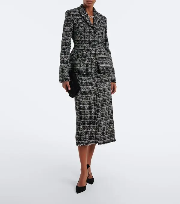 Erdem Checked Cotton-blend Tweed Blazer