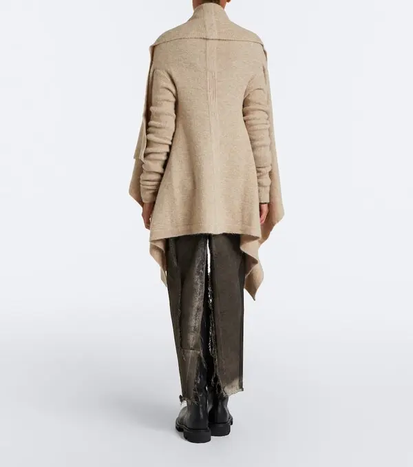 Rick Owens Hooded Alpaca And Wool-blend Cardigan