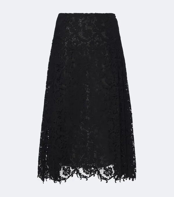 Fendi Silk Lace Midi Skirt