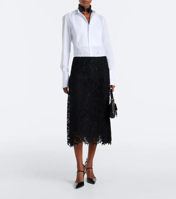 Fendi Silk Lace Midi Skirt