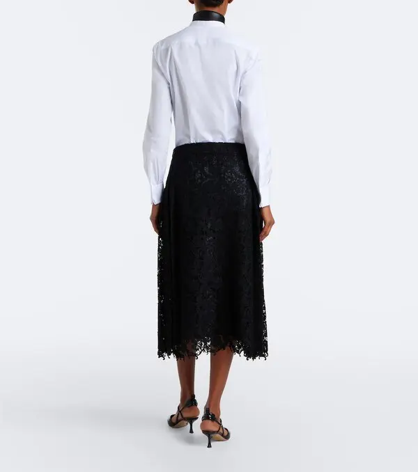 Fendi Silk Lace Midi Skirt