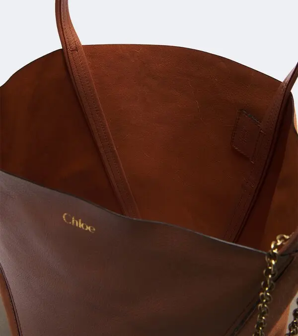 Chloé Spin Medium Leather And Suede Tote Bag