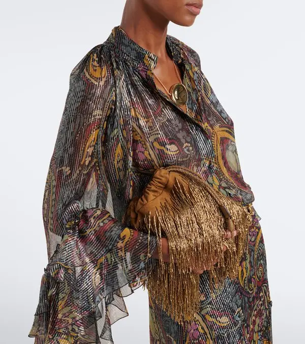 Etro Kalispera Small Fringed Shoulder Bag - Brown