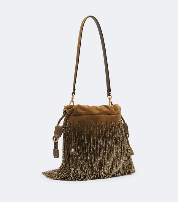 Etro Kalispera Small Fringed Shoulder Bag - Brown