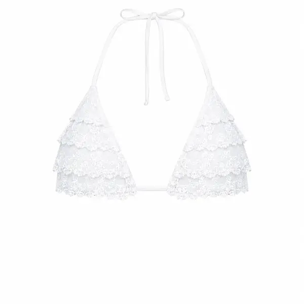 HARMONIA NY X Kikiriki Lace Bikini Top - White