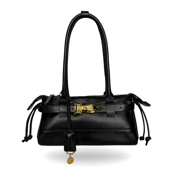 INDIGOLUSH East West Gilded Lure Smooth Leather Handbag With Oracle Hiss Strap