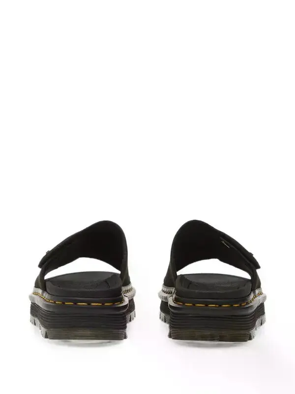 Dr. Martens Zebzag Touch-strap Contrast-stitch Slides - Black