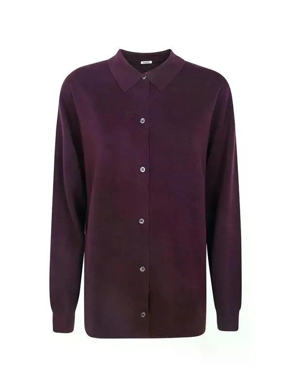 Aspesi Button-up Wool Cardigan - Purple