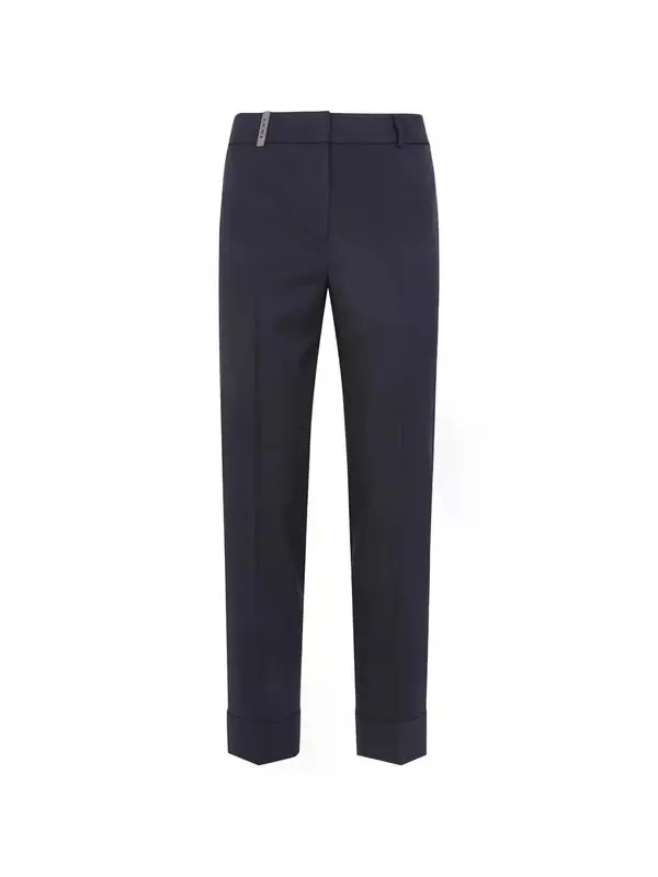 Peserico Bead-embellished Turn-up Trousers