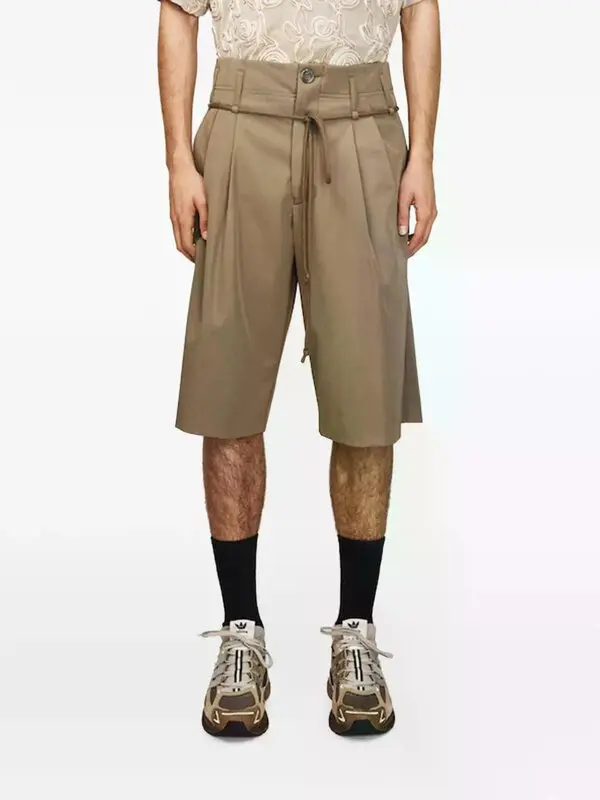 SONG FOR THE MUTE Double-pleated Tailored Wide-leg Shorts