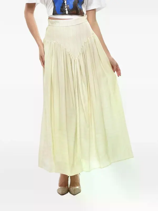 Stella McCartney Striped Pleated Long Skirt