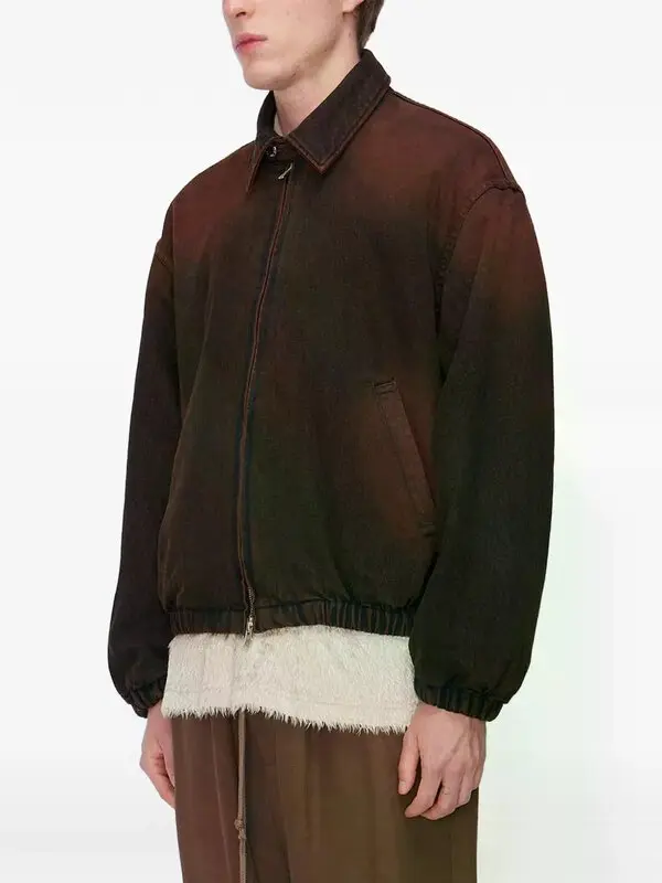 SONG FOR THE MUTE Acid Wash Padded Denim Jacket