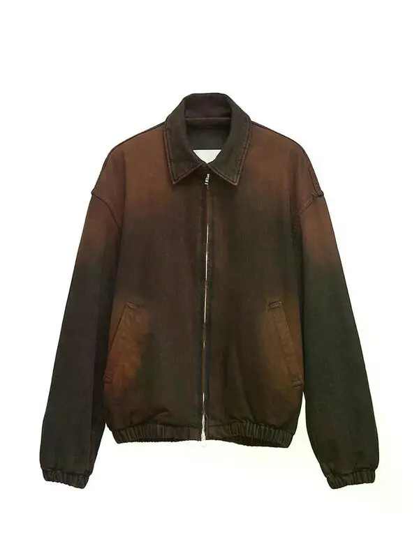 SONG FOR THE MUTE Acid Wash Padded Denim Jacket