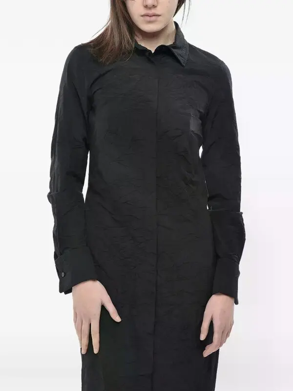Max Mara Crinkled-effect Open-back Shirt Maxi Dress