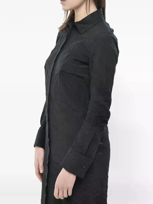 Max Mara Crinkled-effect Open-back Shirt Maxi Dress
