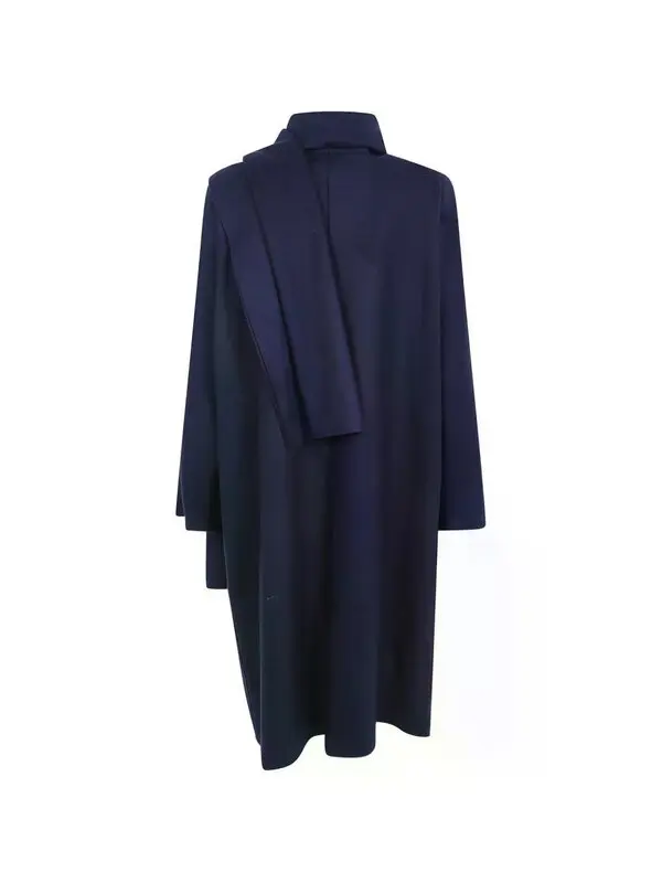 Harris Wharf London Wool Coat With Scarf Detail - Blue