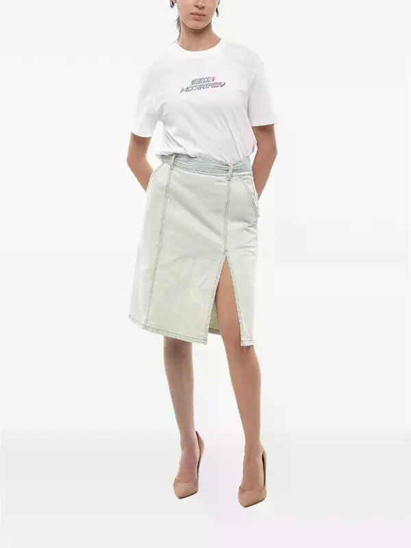 Stella McCartney Belted Front-slit Mid Skirt