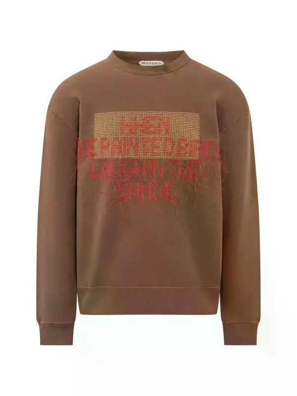 JW Anderson Embroidered Logo-patch Sweatshirt - Brown