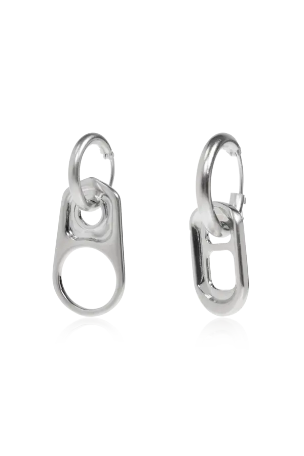 MAISON MARGIELA Asymmetric "can Tab" Earrings - Silver