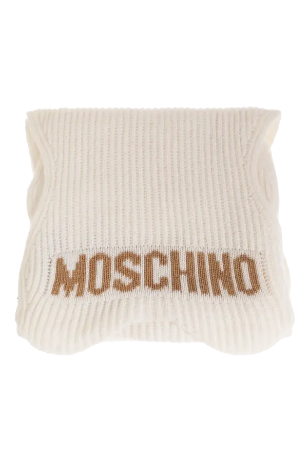Moschino Scarf With Logo - Cream