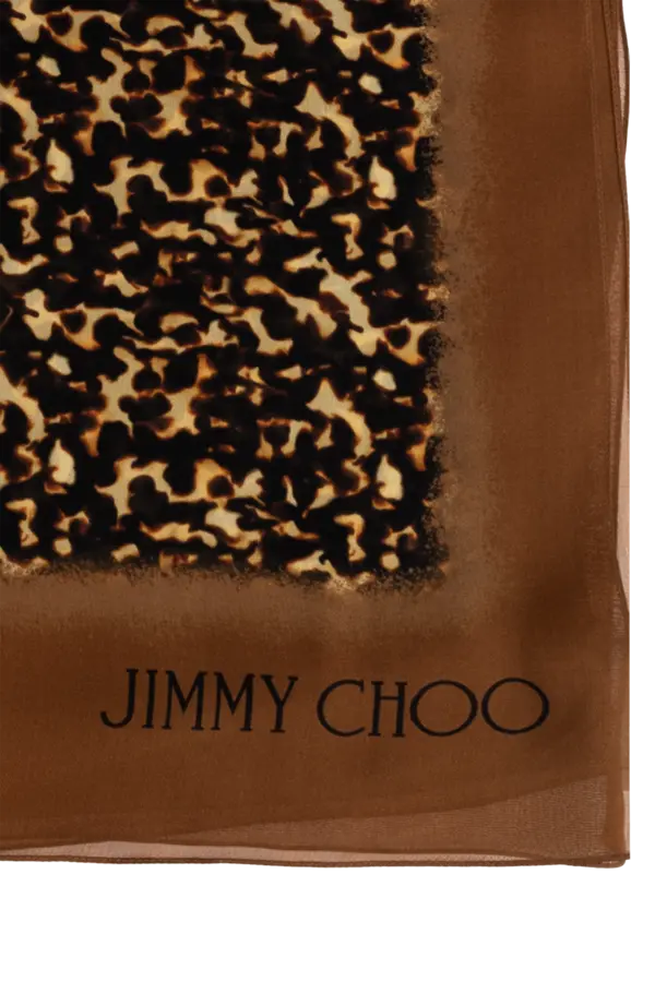 JIMMY CHOO Silk Scarf With Animal Motif