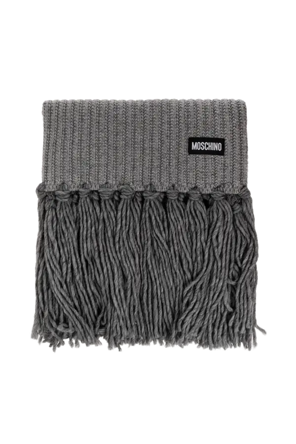 Moschino Scarf With Fringes - Grey