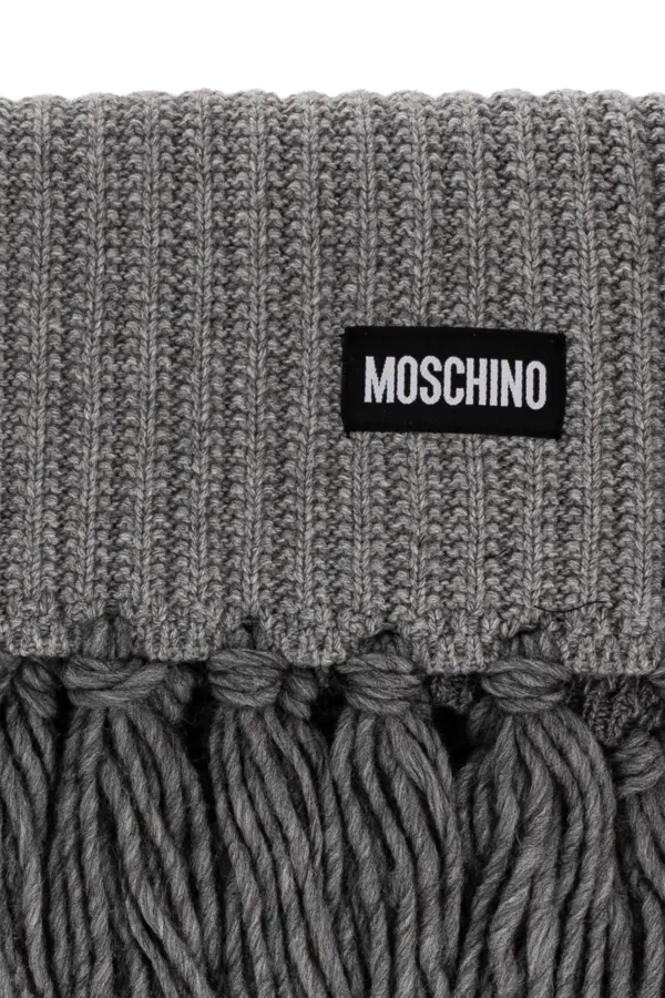Moschino Scarf With Fringes - Grey