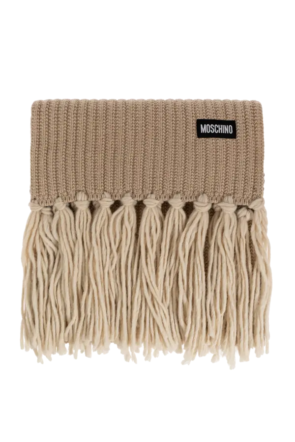 Moschino Scarf With Fringes - Beige