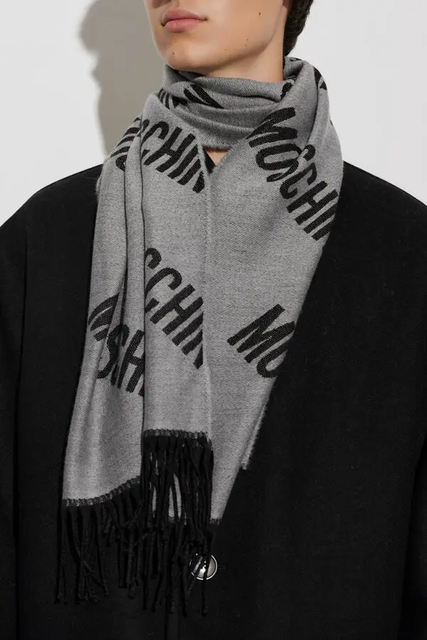 Moschino Wool Scarf With Monogram