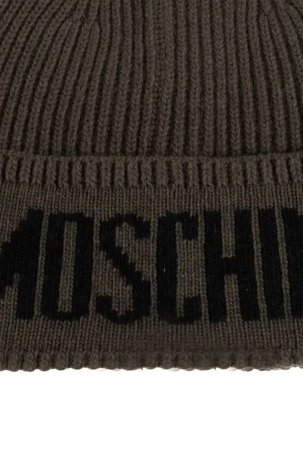 Moschino Ribbed Logo Beanie