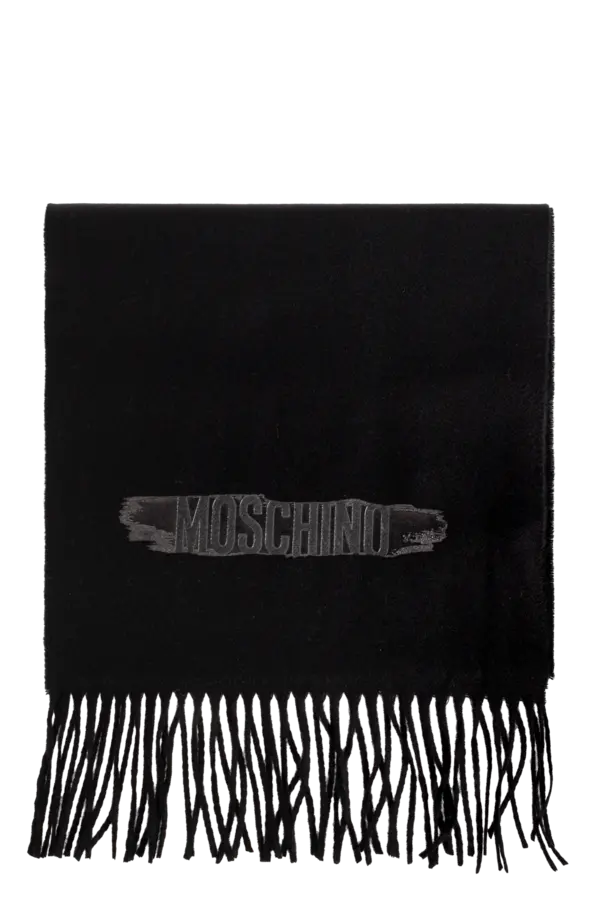 Moschino Wool Scarf With Fringes
