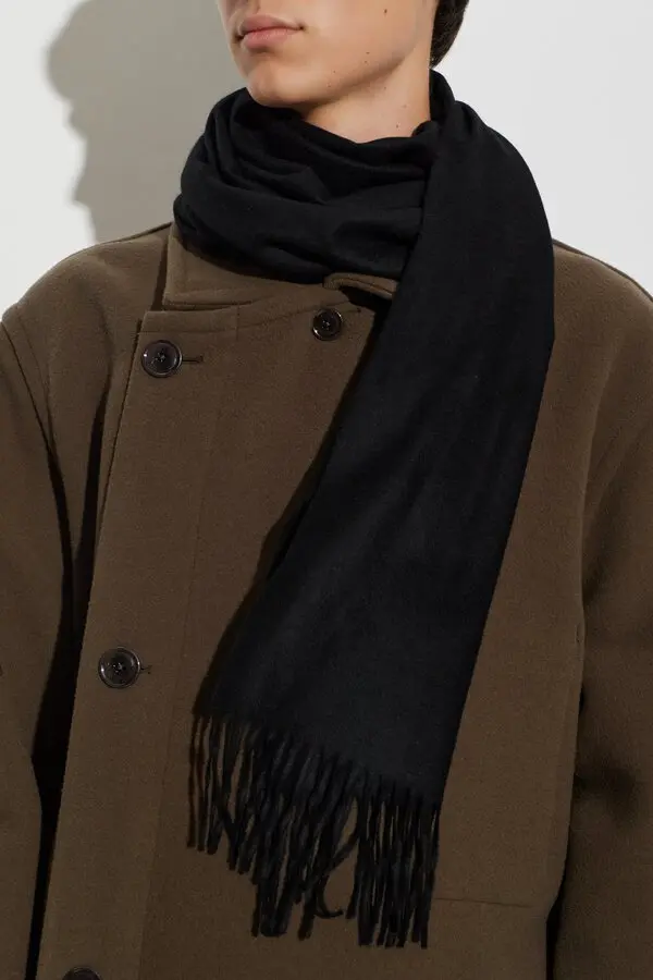 Moschino Wool Scarf With Fringes