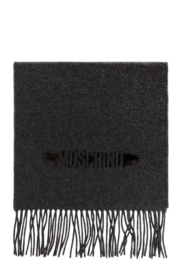 Moschino Wool Scarf With Fringes