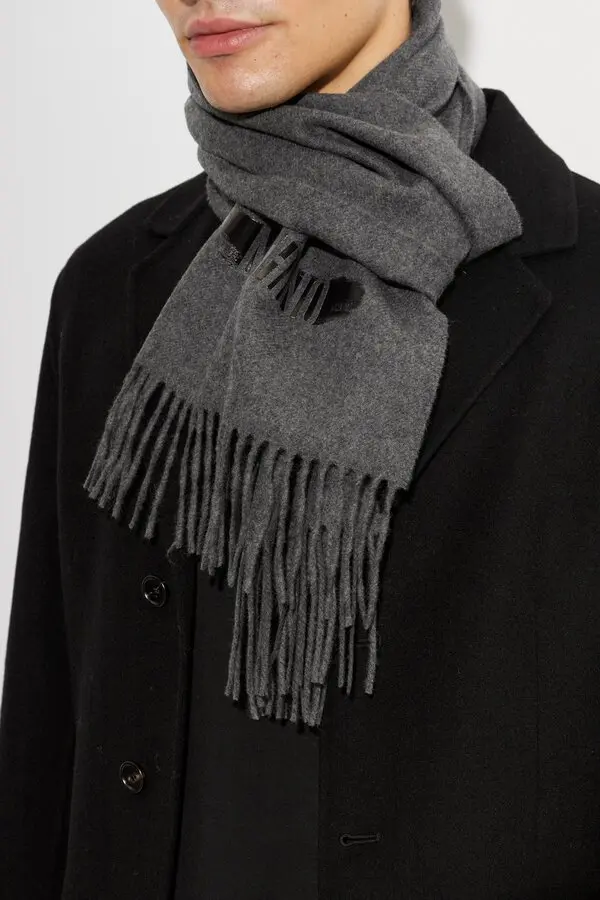 Moschino Wool Scarf With Fringes
