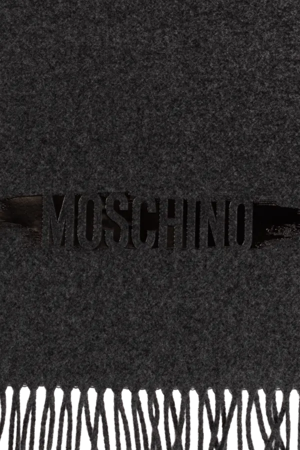 Moschino Wool Scarf With Fringes