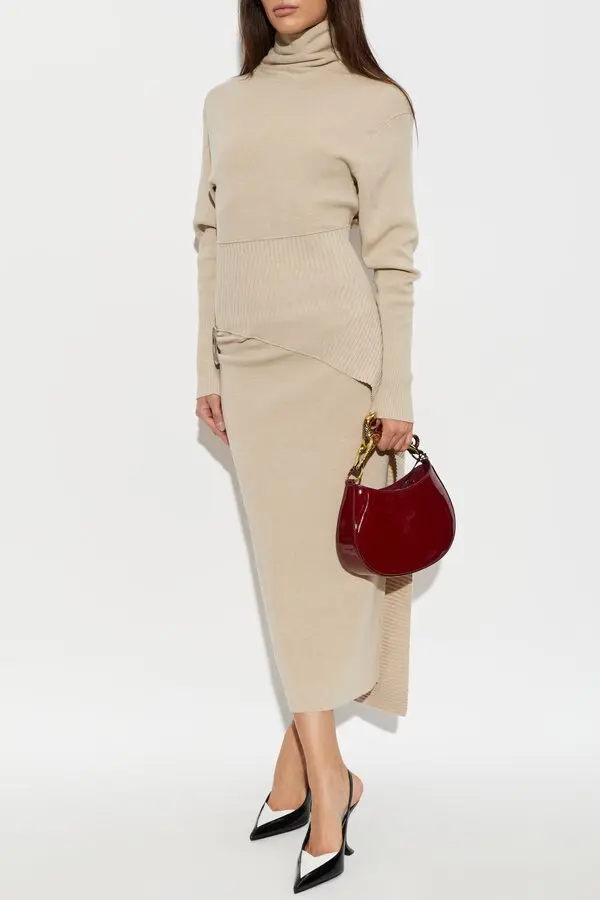 LANVIN Wool Dress With Waist Appliqu
