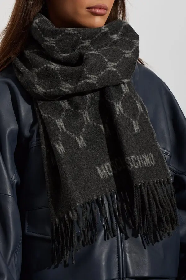 Moschino Cashmere Scarf With Monogram
