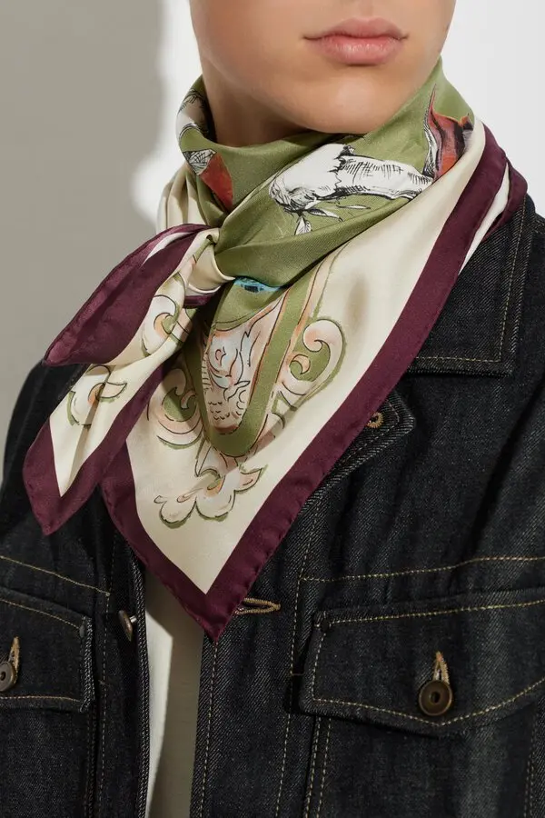 Moschino Silk Scarf With Print