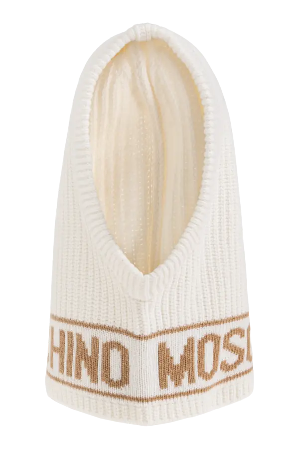 Moschino Balaclava Knit With Logo - Cream