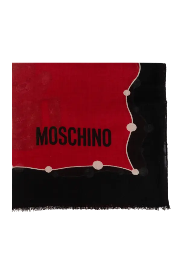 Moschino Wool Scarf With Logo - Red