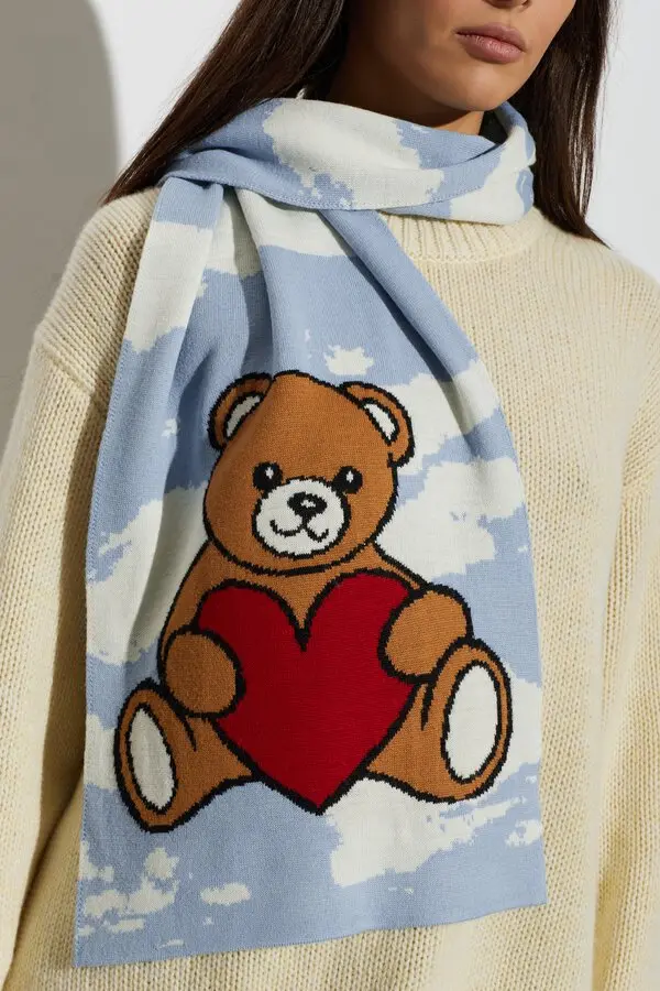 Moschino Scarf With A Characteristic Teddy Bear Motif