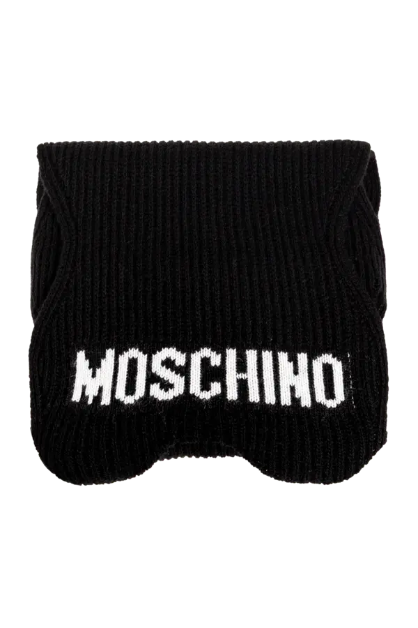 Moschino Scarf With Logo - Black