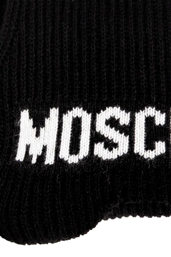 Moschino Scarf With Logo - Black