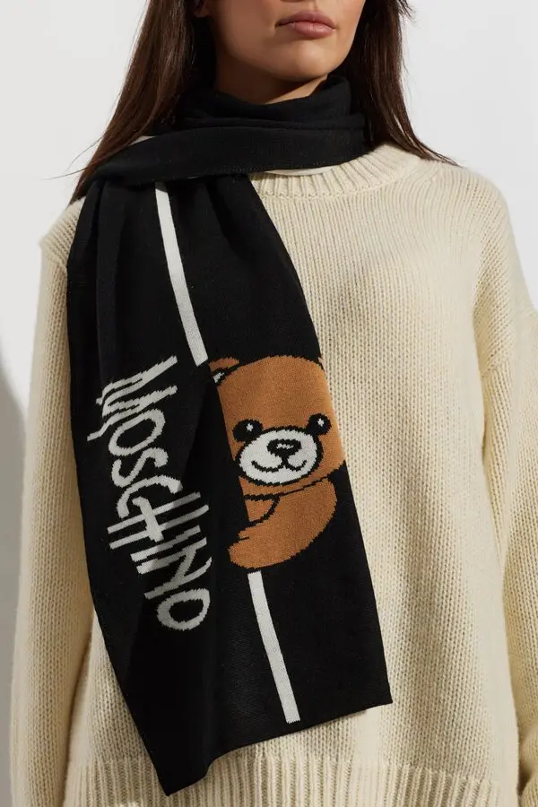 Moschino Scarf With A Characteristic Teddy Bear Motif