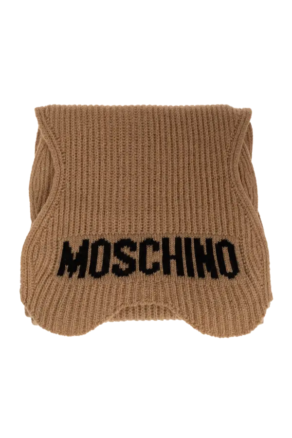 Moschino Scarf With Logo - Brown