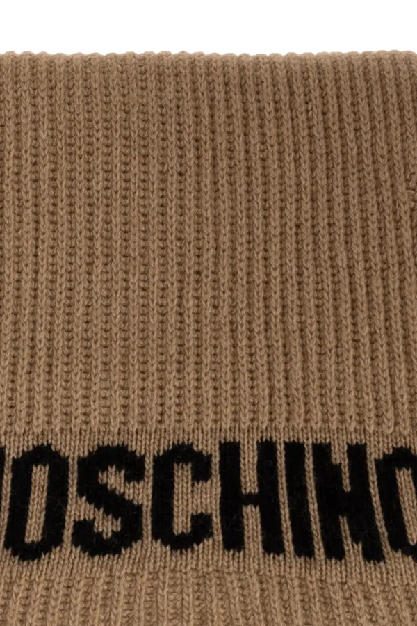Moschino Scarf With Logo - Brown
