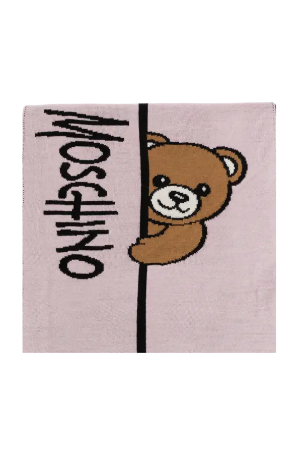 Moschino Scarf With A Characteristic Teddy Bear Motif - Pink