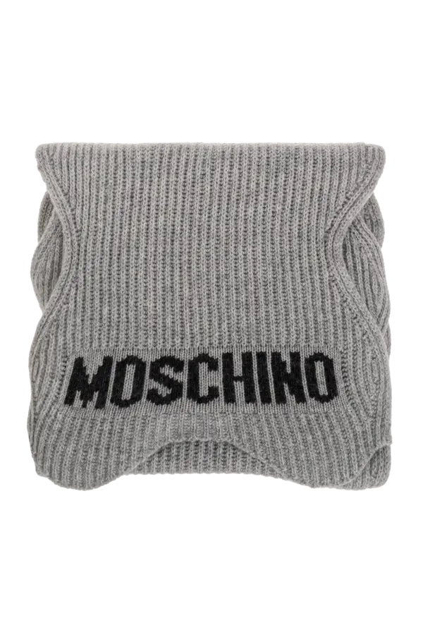 Moschino Scarf With Logo - Grey